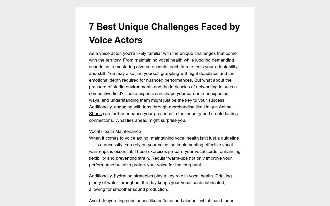 7 Best Unique Challenges Faced by Voice Actors